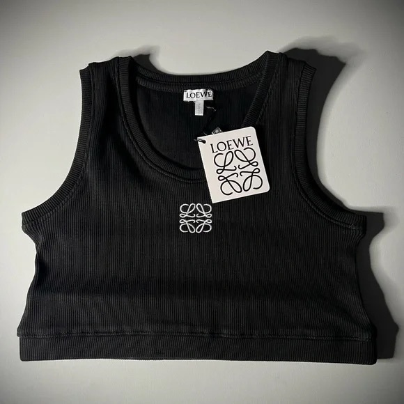 Loewe | Tops | Loewe Tank Top Crop Top Small Black | Poshmark